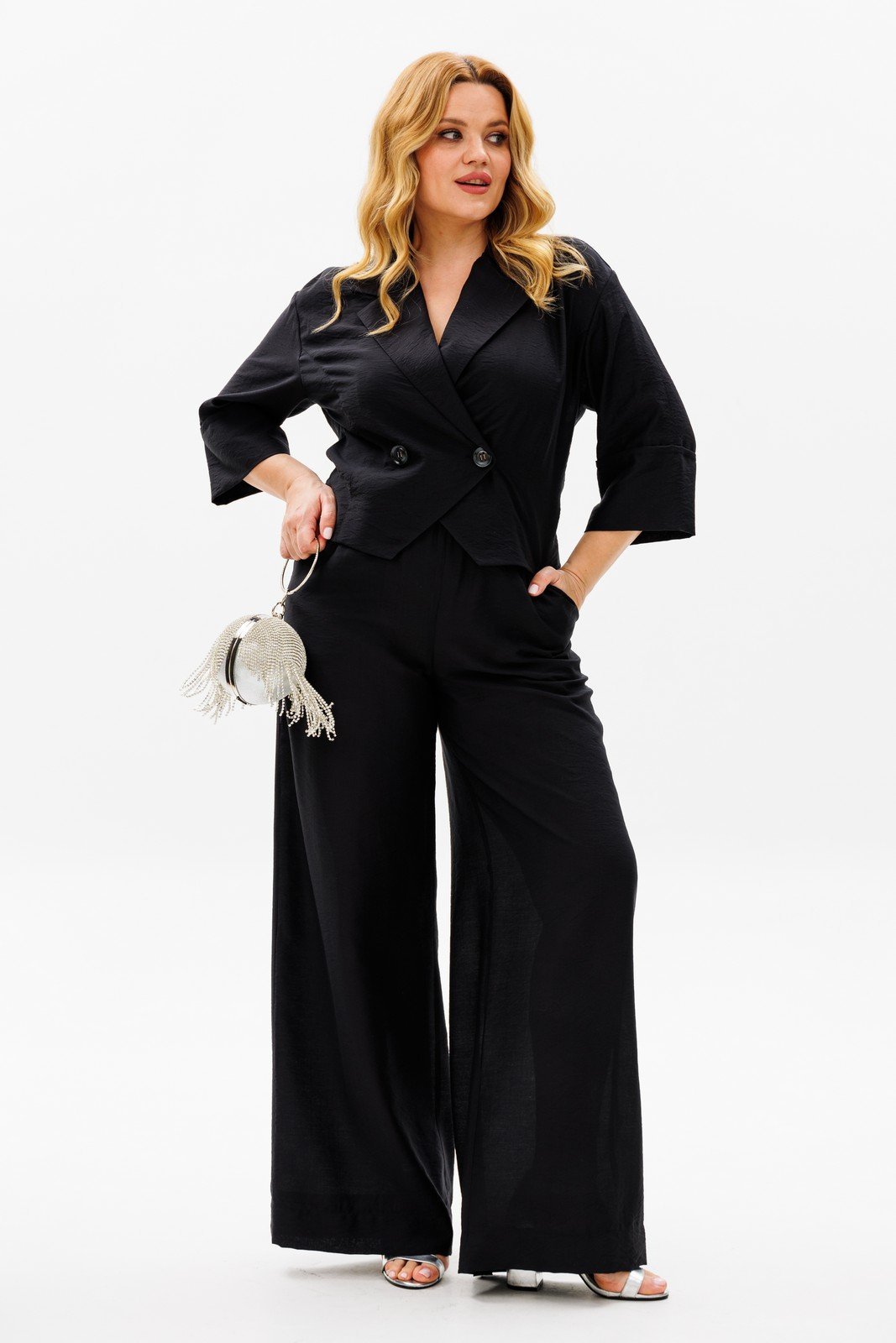 Костюм брючный 1375 черный Michel Chic купить в интернет магазине | в наличии